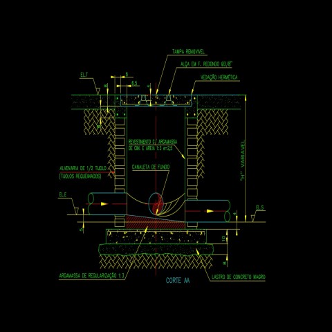 Detail in section box plan and section dwg file