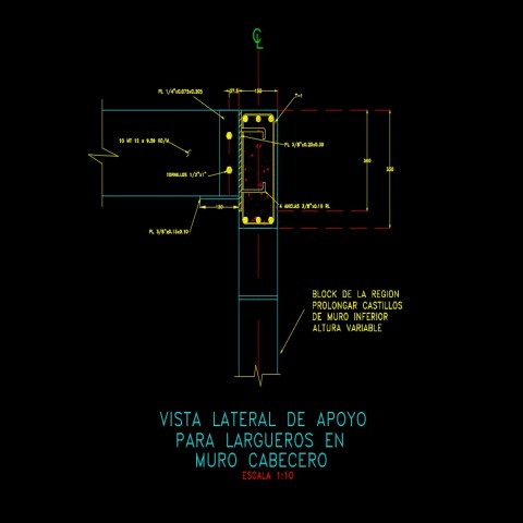 Detail section embed joggle joint on wall plan dwg file