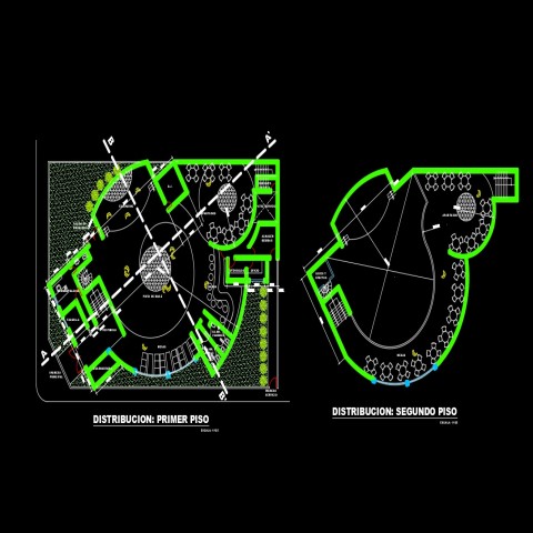 Floor plan of discotheque in dwg file.