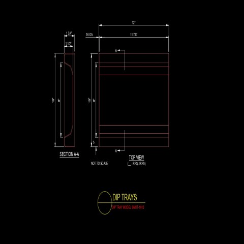 Front view dip tray layout file