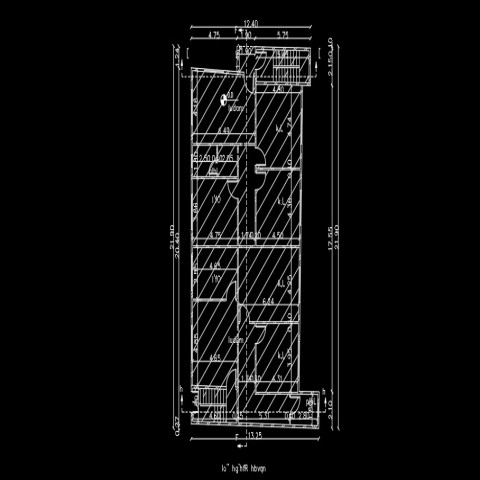 House Floor Plan with Measurement Details DWG File AutoCAD Drawing ...