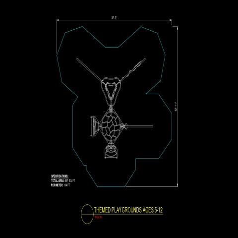 In 2430 model design for playing plan for themed playground dwg file