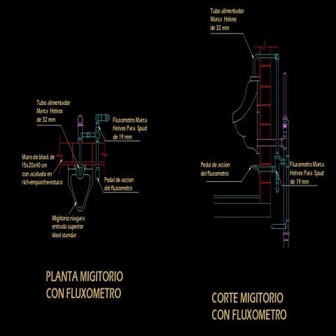 Installation of urinal plan and section autoadc file