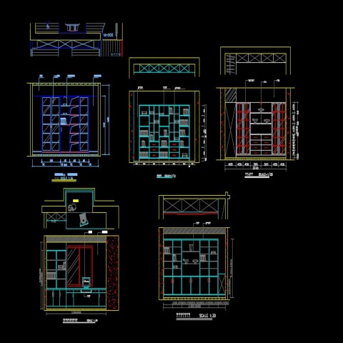 Interior Wall Shelf CAD Drawing Download DWG File