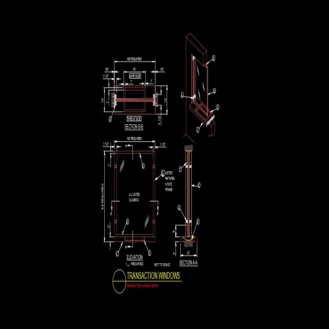 Isomeric view window detail dwg file