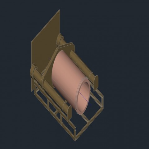 Jack micro-tunneling 3 d view dwg file