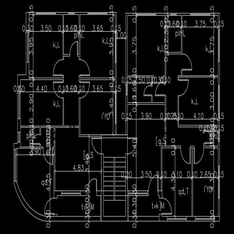 Measurement Details of House Floor Plan Architecture Drawing Download ...