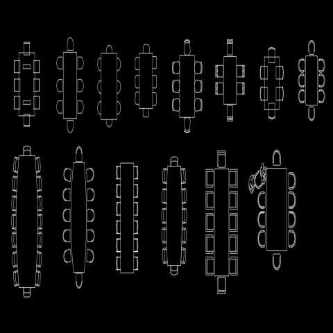Meeting Room Furniture Table And Chair CAD Blocks DWG File
