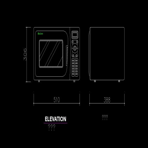 Microwave oven cad block design dwg file