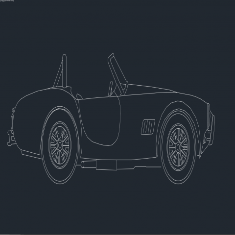 Old two seated sports car cad block design dwg file