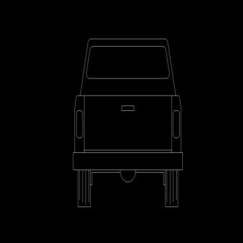 Old vintage car front view cad block design dwg file