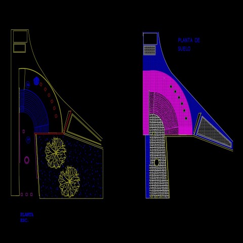 Plan one rude square dwg file
