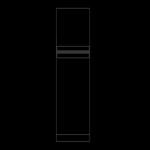 Refrigerator front view cad block design dwg file