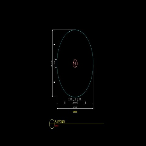 Round shape plan play point dwg file