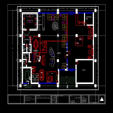 Sbi Bank Interior Design Layout Plan Drawing Free Download DWG File
