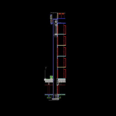Section for elevator tube plan layout file