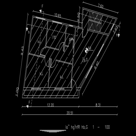 Vertical House Floor Plan Architecture Drawing DWG File Download the ...