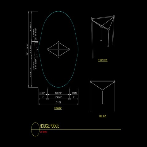 VIP swing plan,side view and perspective view plan for playing area dwg ...
